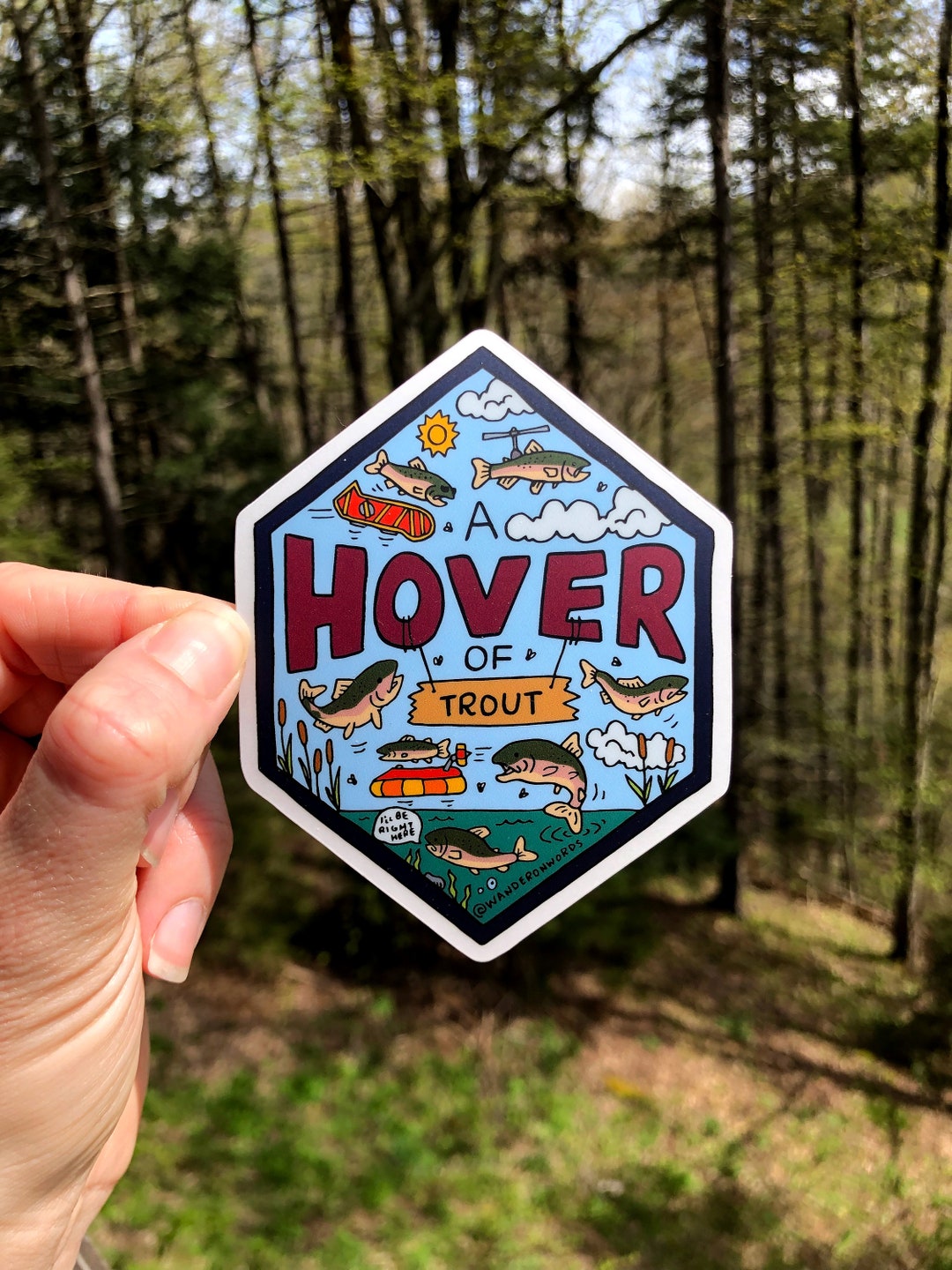 Hover of Trout Sticker, Animal Collective Noun Sticker, Trout Sticker ...
