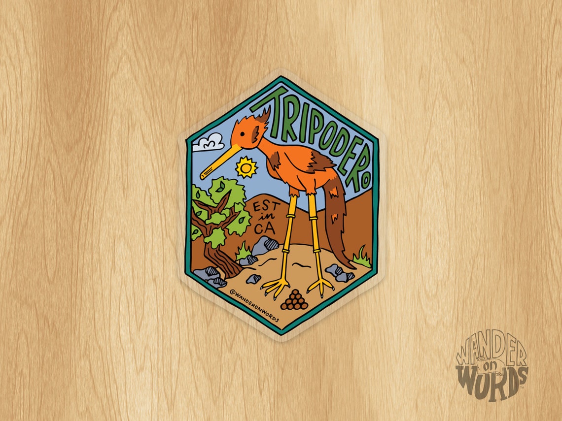 Hand-lettered Tripodero Sticker, California Critter Sticker ...