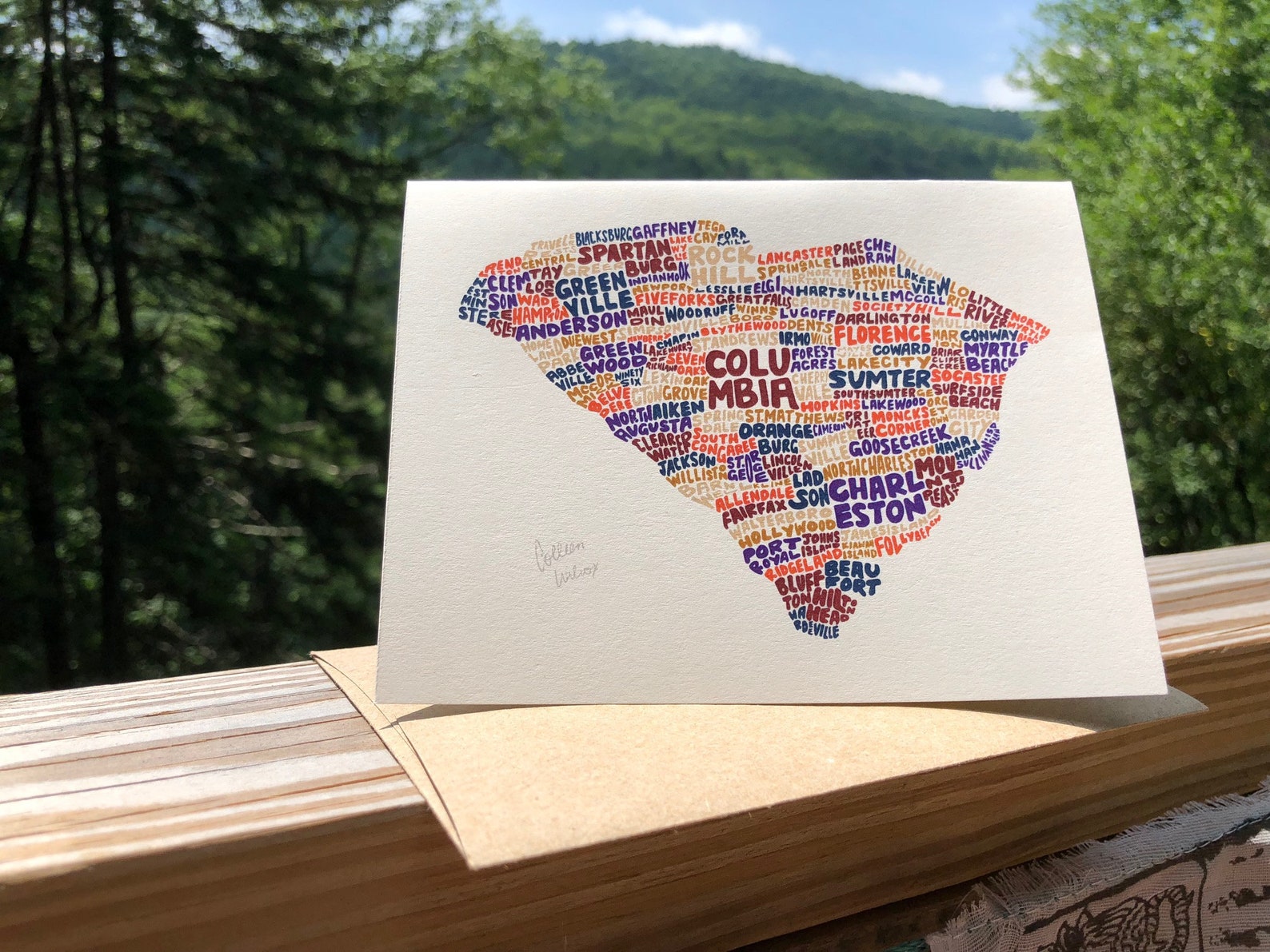 Hand-lettered South Carolina Card South Carolina Gift South - Etsy
