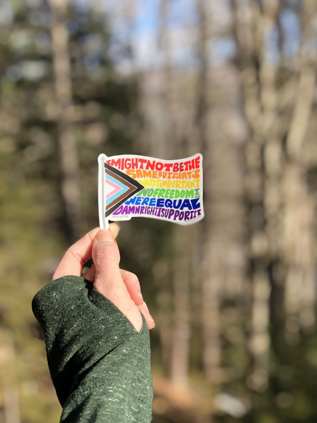 Hand-lettered Support Sticker, Inspirational Rainbow Sticker, Uplifting ...