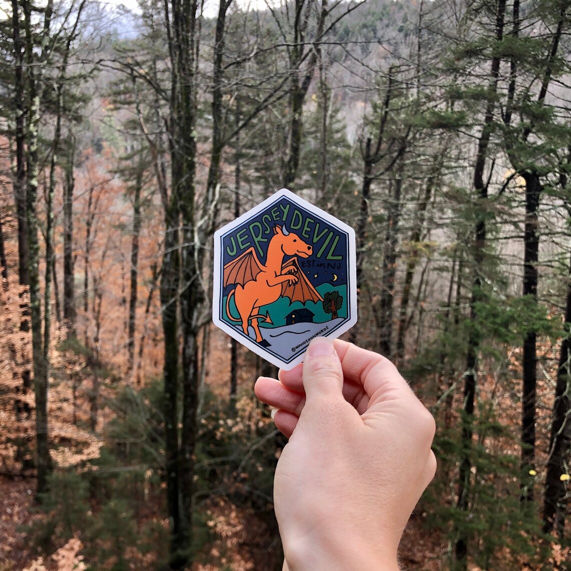 Hand-lettered Jersey Devil Sticker New Jersey Sticker | Etsy