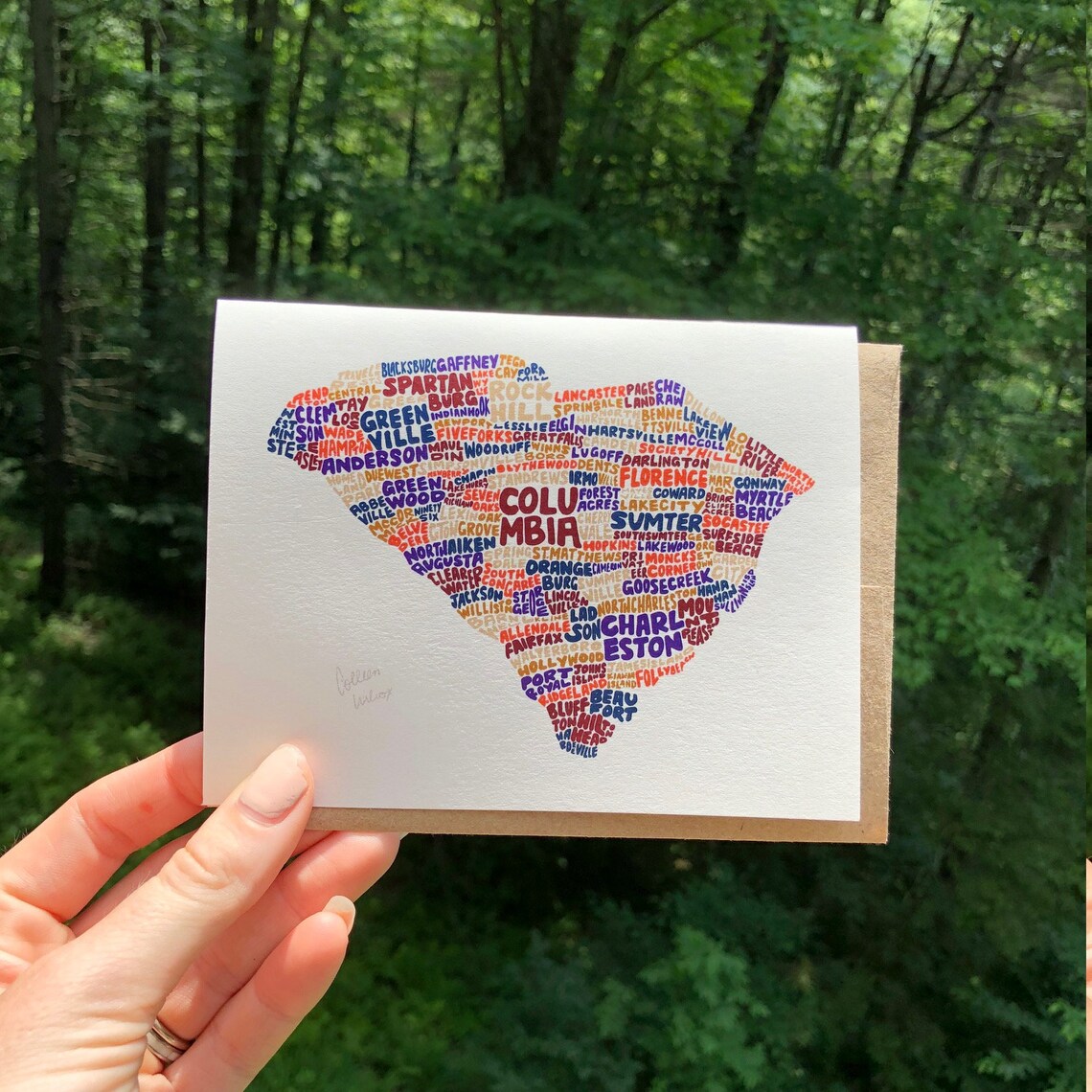 Hand-lettered South Carolina Card South Carolina Gift South - Etsy