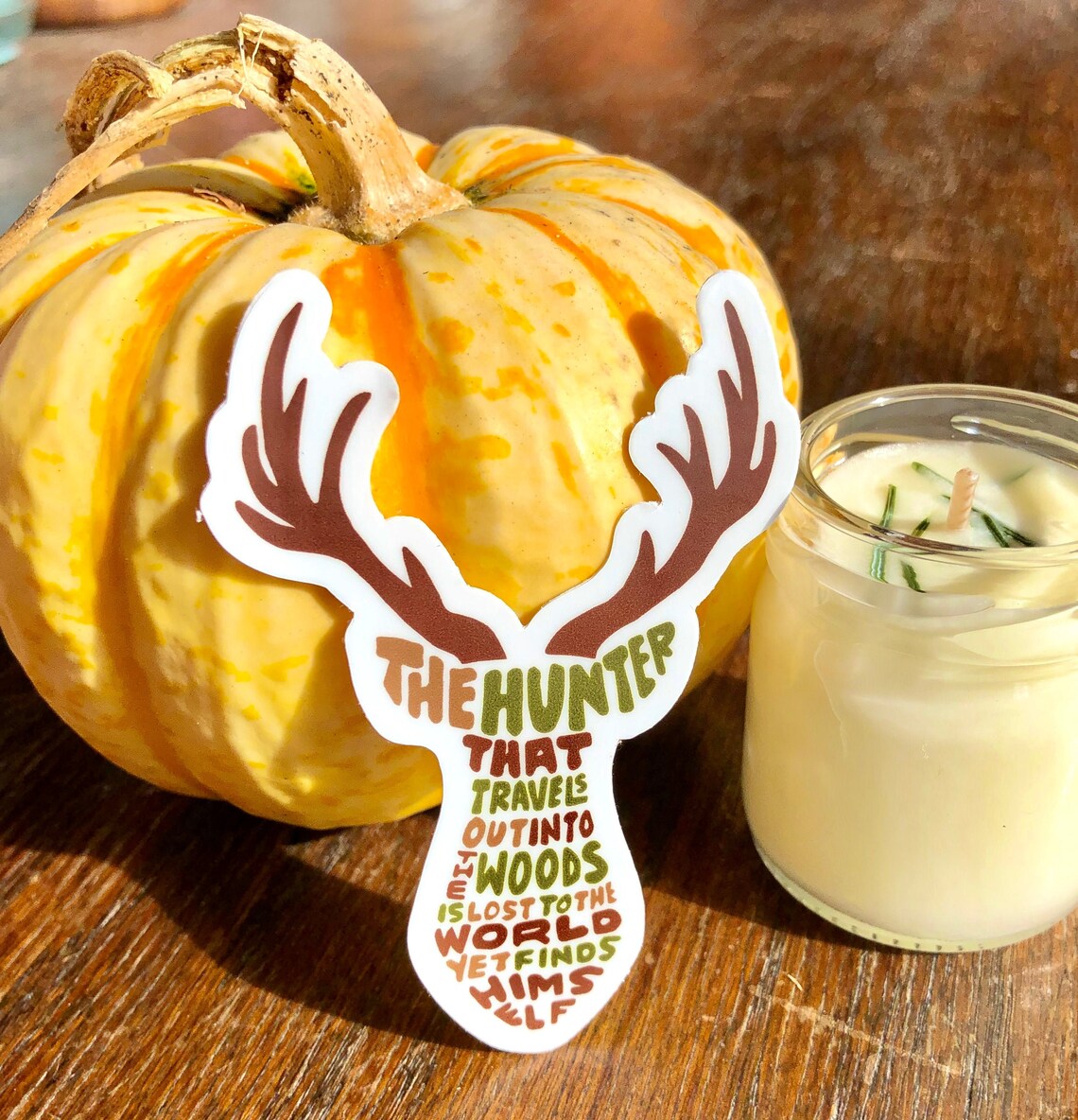 Hand-lettered Hunter Sticker, Deer Season Sticker, Deer Sticker ...