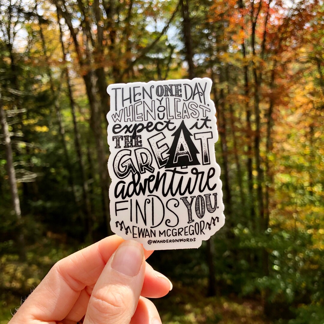 Hand-lettered Great Adventure Sticker, Inspirational Sticker, Travel ...