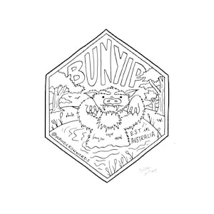 Hand-lettered Bunyip Sticker, Bunyip Art Sticker, Mythological Critter ...