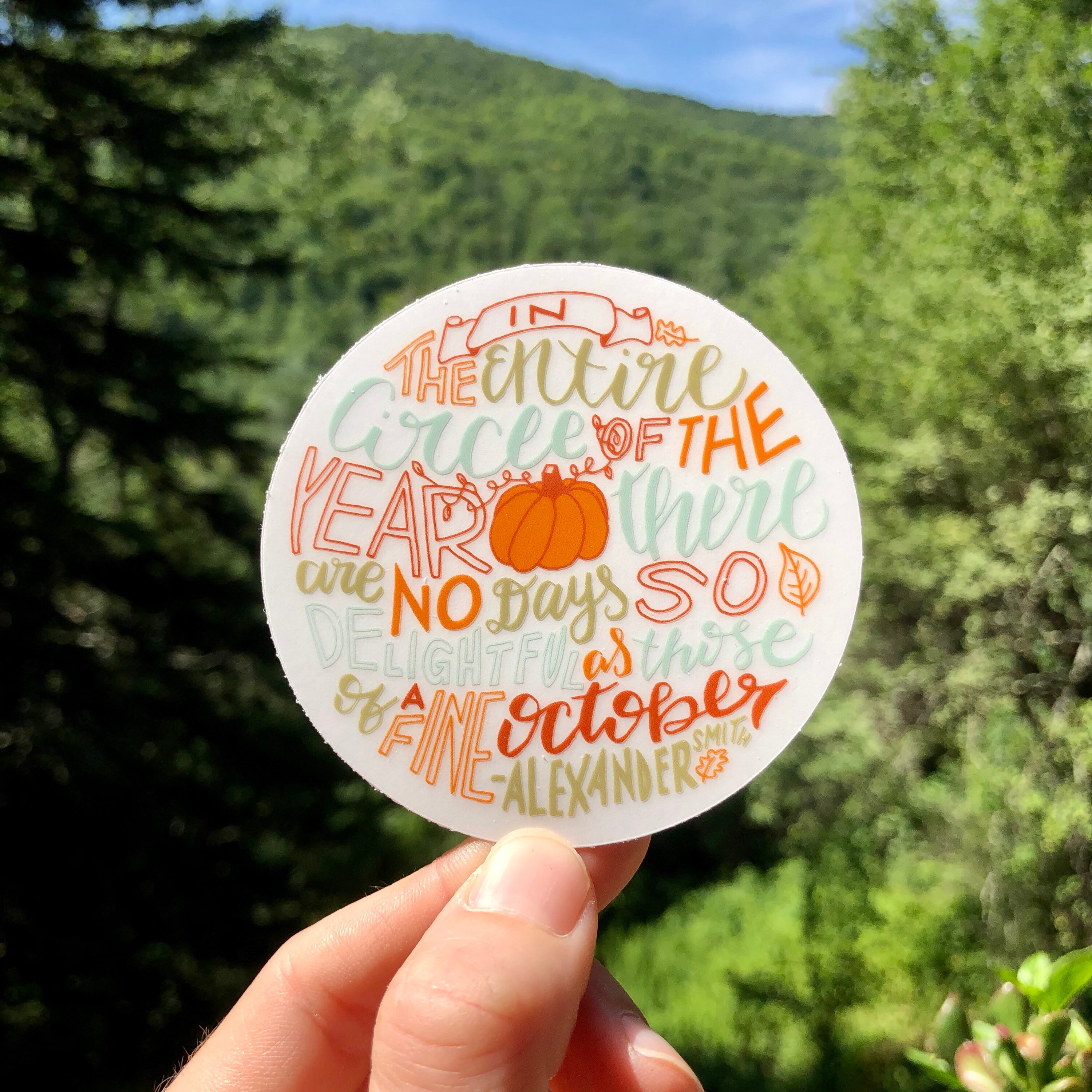Hand-lettered Clear Fine October Sticker, October Lover Sticker ...