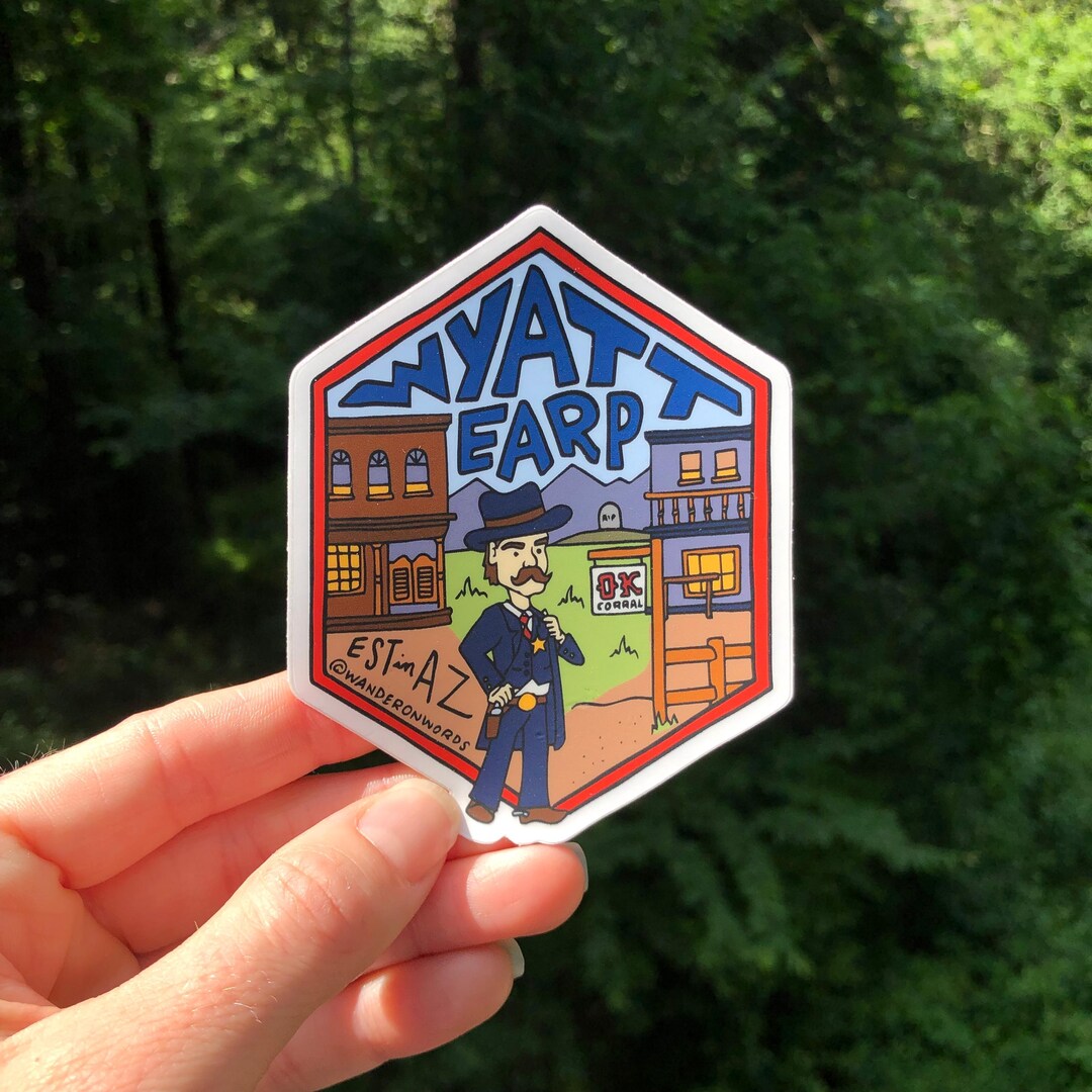 Hand-lettered Wyatt Earp Sticker, Arizona Sticker, Folktale Sticker ...
