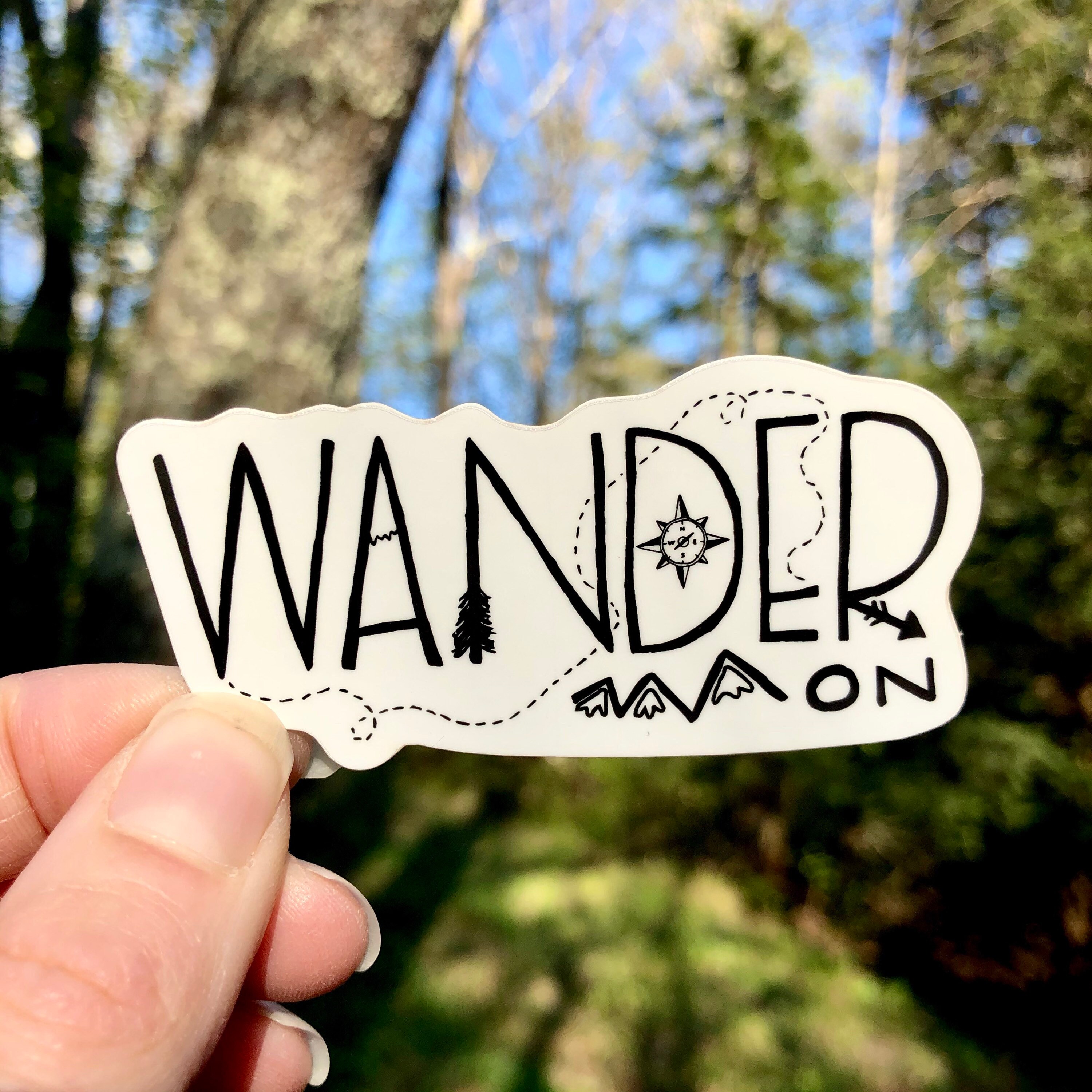 Handgeschriebener Wander On Aufkleber Abenteuer Sticker - Etsy.de
