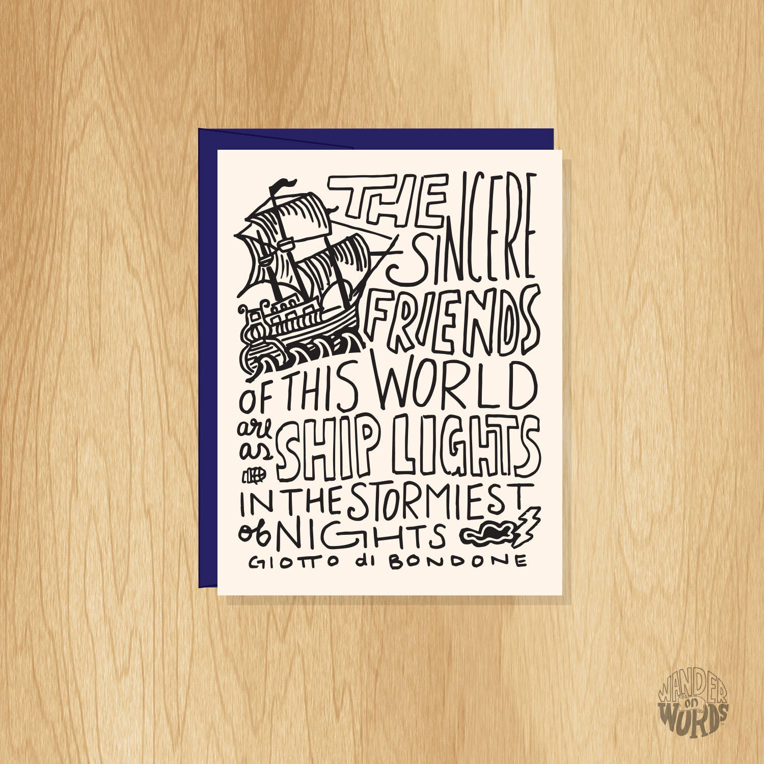 Hand-Lettered Sincere Friends Card Friendship Card Friend | Etsy