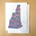 Hand-lettered New Hampshire Card New Hampshire Shape Card - Etsy