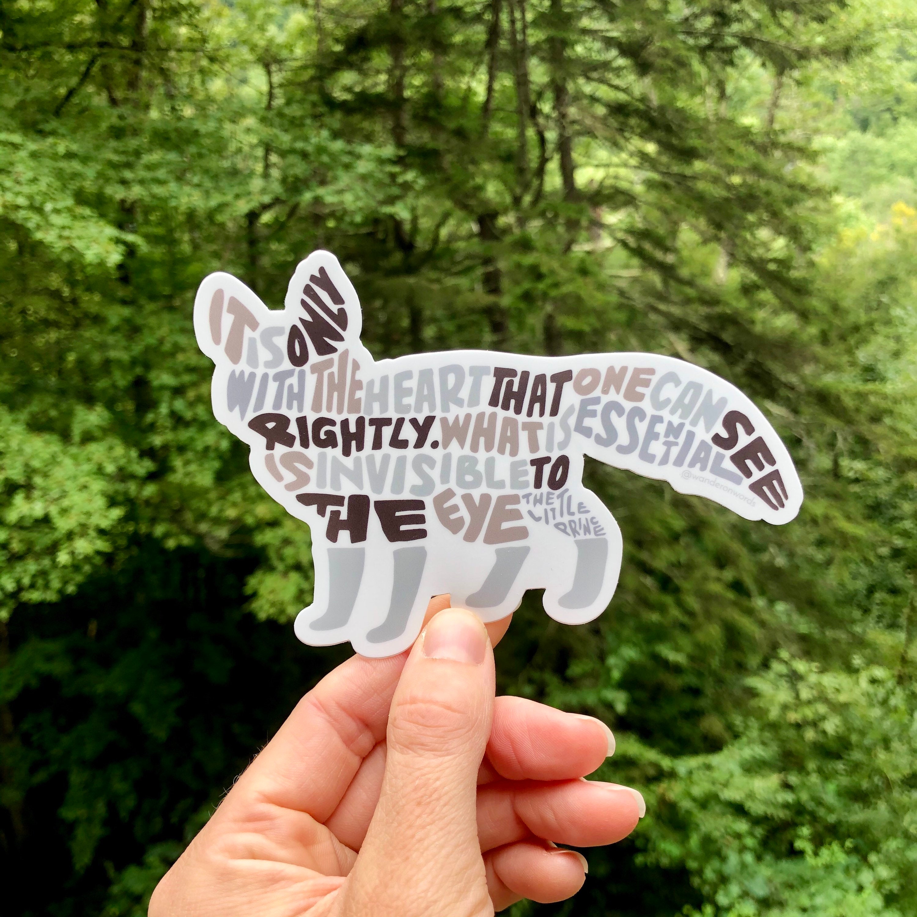 Hand-lettered Fox Sticker the Little Prince Sticker | Etsy