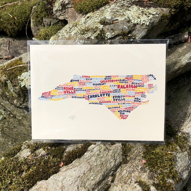 Hand-lettered North Carolina Print North Carolina Artwork - Etsy