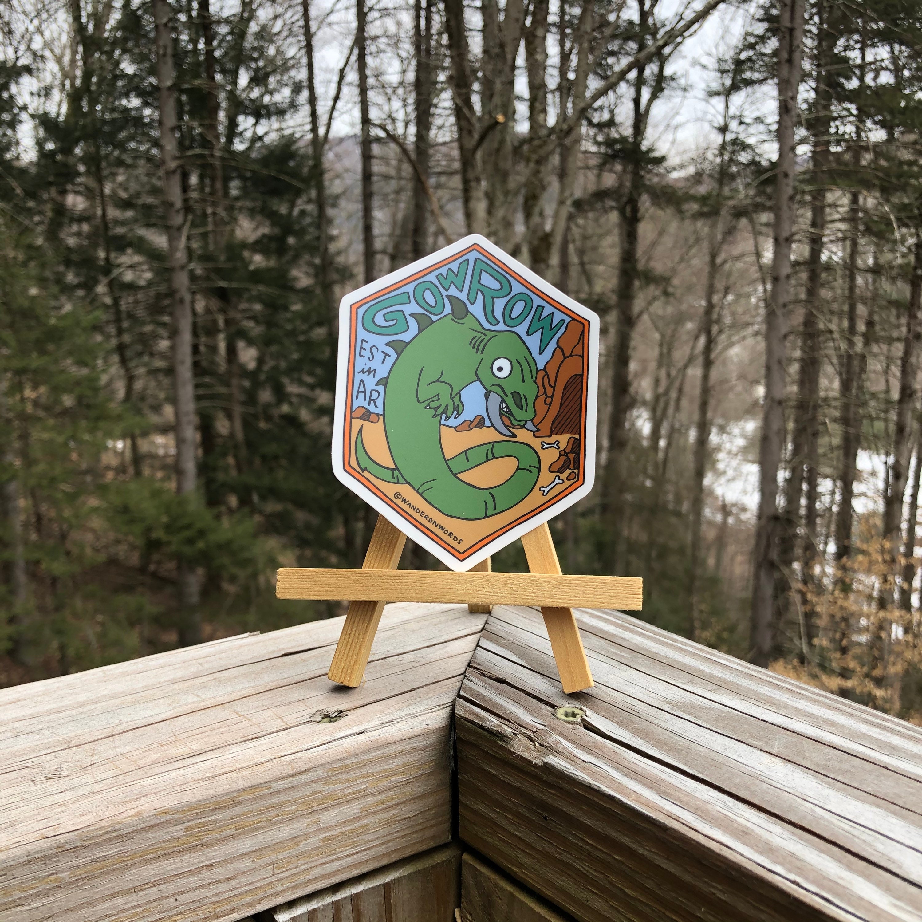 Hand-lettered Gowrow Sticker, Arkansas Sticker, Mythological Critter ...