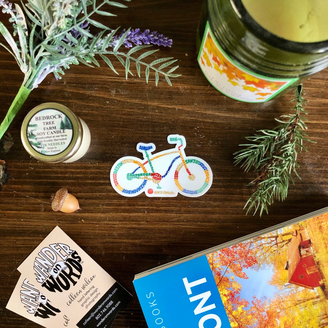 Hand-lettered Bike Florida Sticker, Bike Sticker, Mountain Biker Gift ...