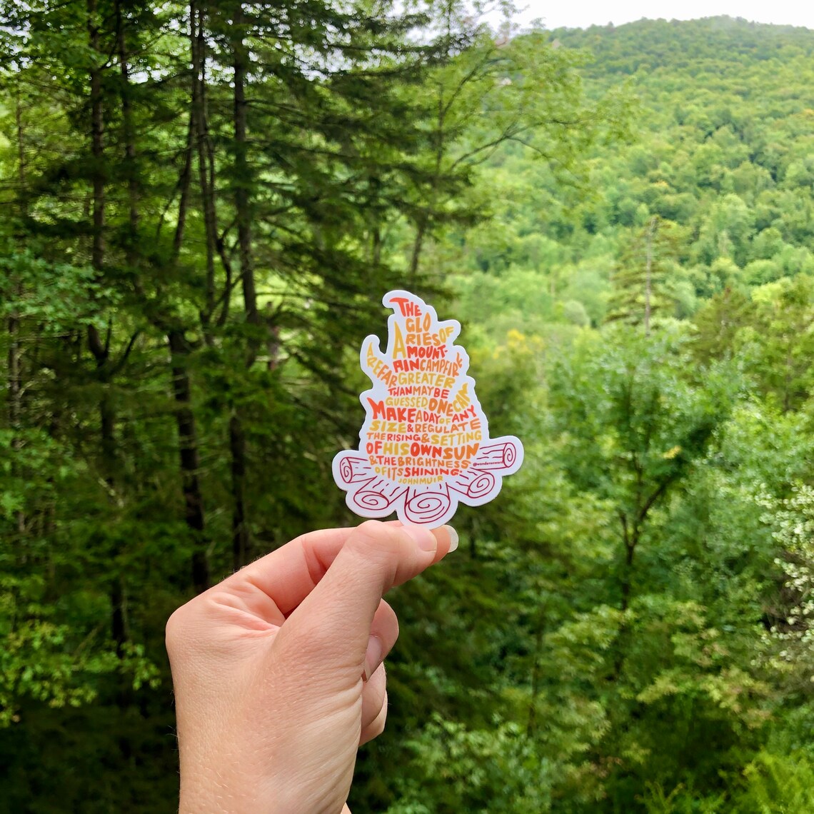 Hand-lettered Campfire Sticker, Camping Sticker, Nature Lover Sticker ...