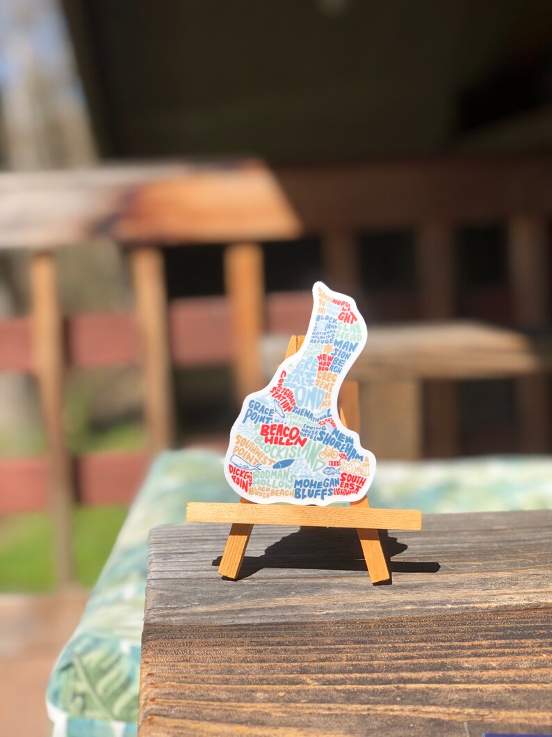 Hand-lettered Block Island Sticker Block Island Shape - Etsy