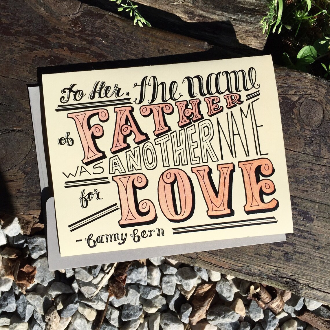 Hand-lettered Father's Love Card Father's Day Card | Etsy