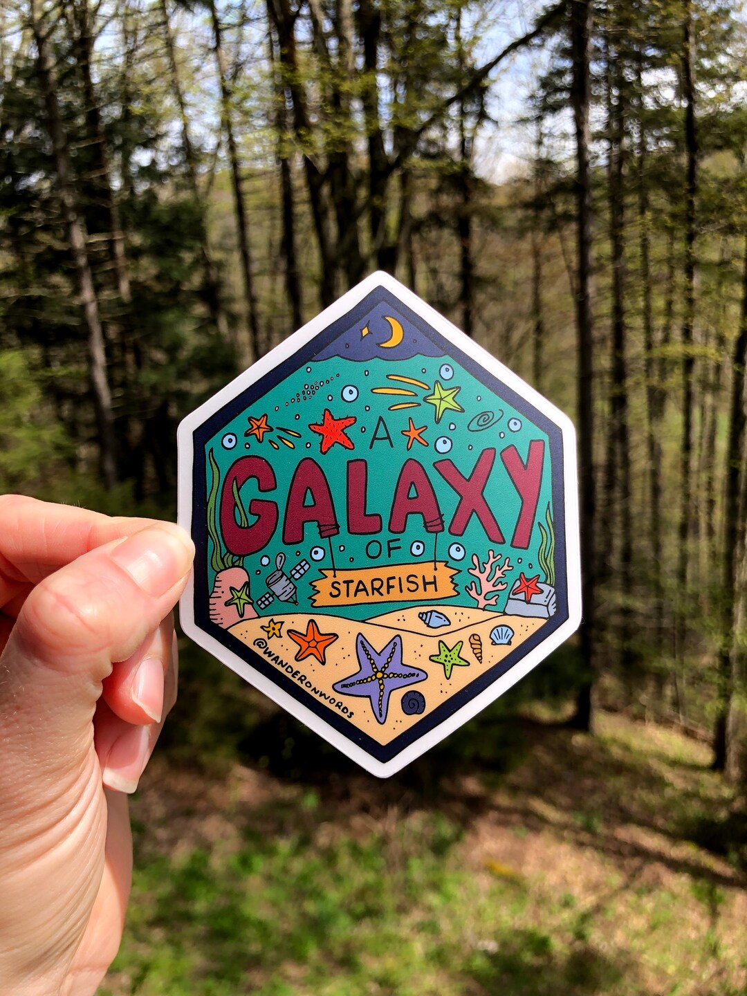 Galaxy of Starfish Sticker, Animal Collective Noun Sticker, Starfish ...