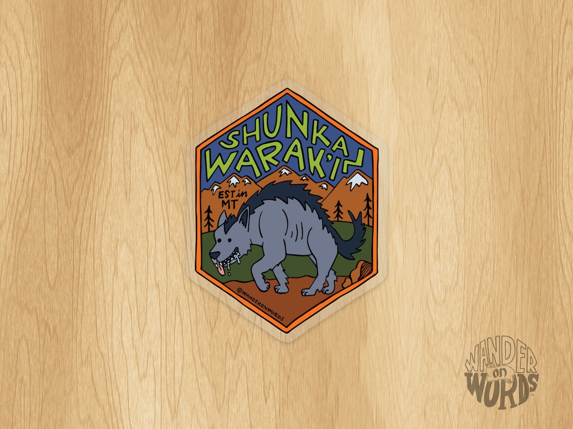 Hand-lettered Shunka Warak'in Sticker, Montana Sticker, Mythological ...