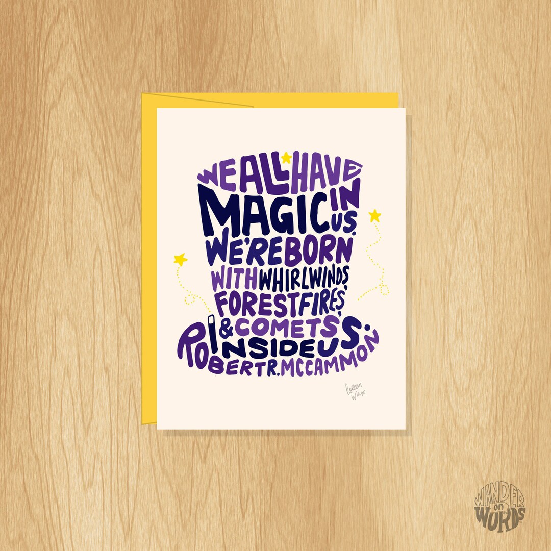 Hand-lettered We All Have Magic in Us Card, Friendship Card ...