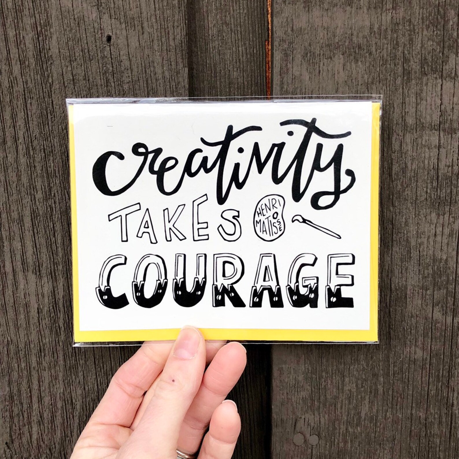 Hand-lettered Creativity Takes Courage Card Henri Matisse | Etsy