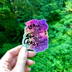 Hand-lettered Lean Forward Sticker, Inspirational Holographic Sticker ...