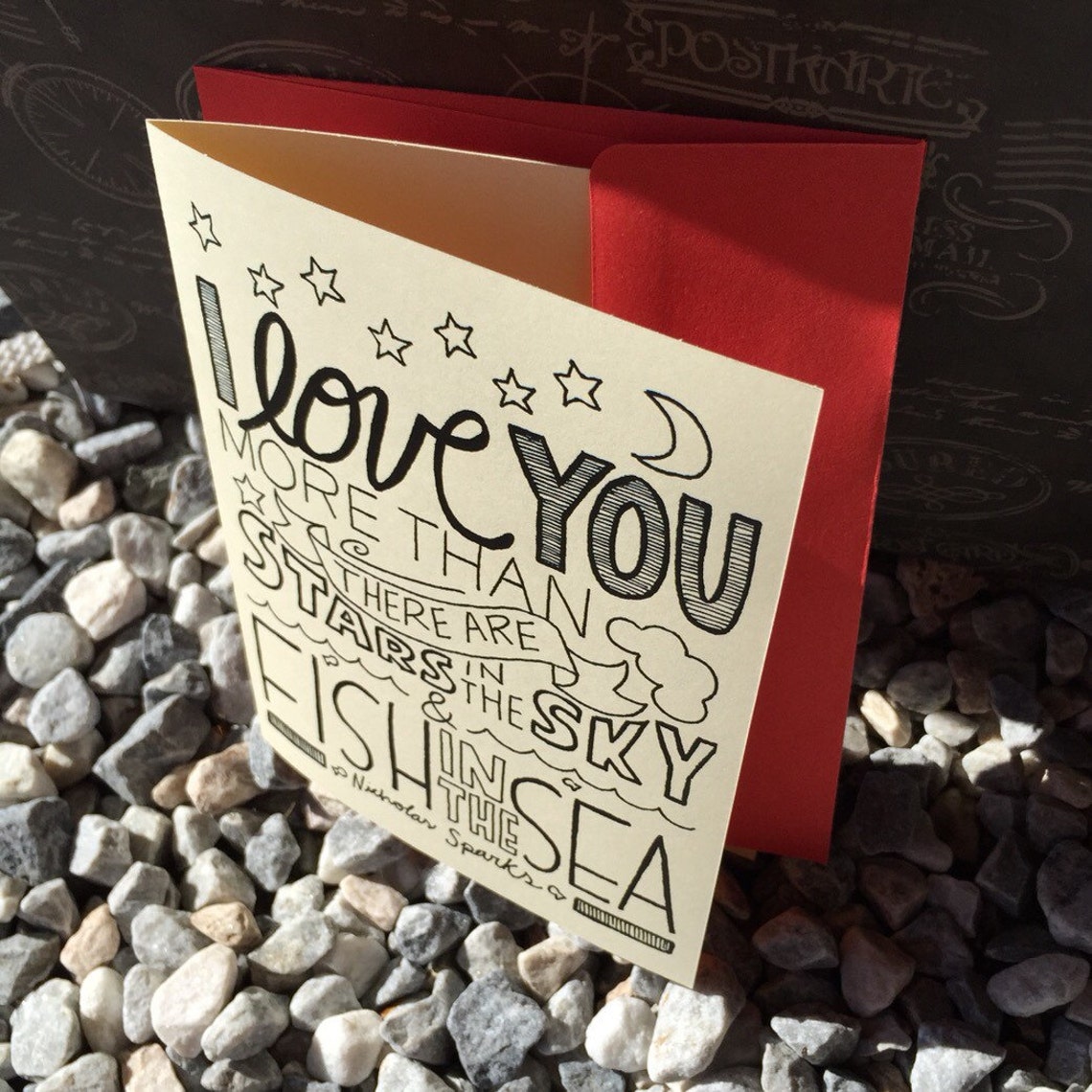 Hand-lettered Love You More Card Love Quote Card Nicholas - Etsy