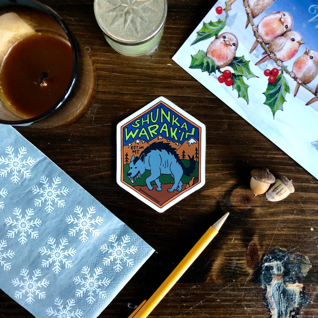 Hand-lettered Shunka Warak'in Sticker, Montana Sticker, Mythological ...