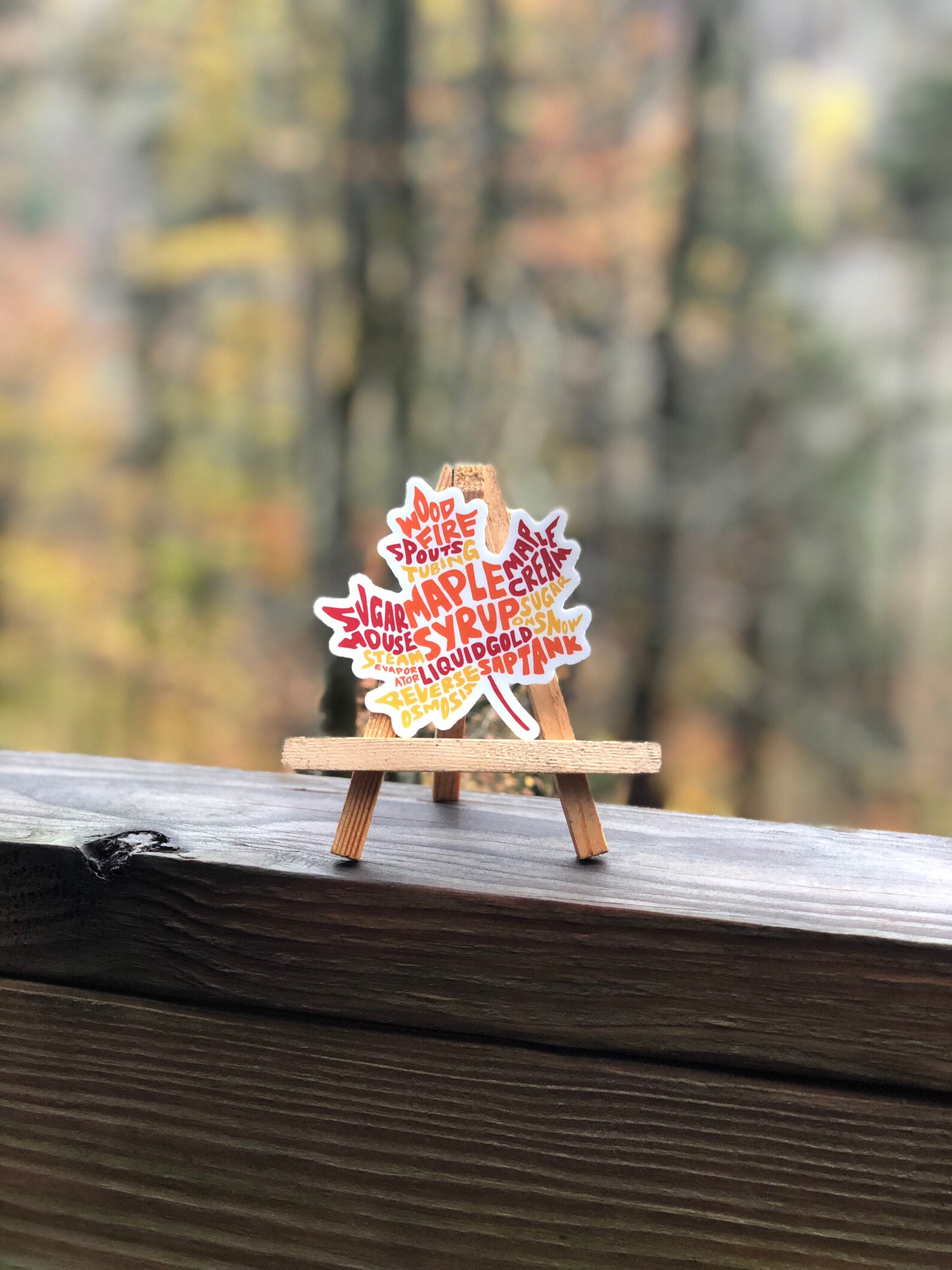 Hand-lettered Maple Syrup Leaf Sticker, Maple Sticker, Vermont Sticker ...