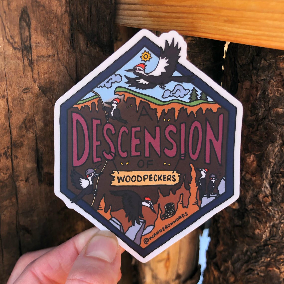 Descension of Woodpeckers Sticker, Animal Collective Noun Sticker ...