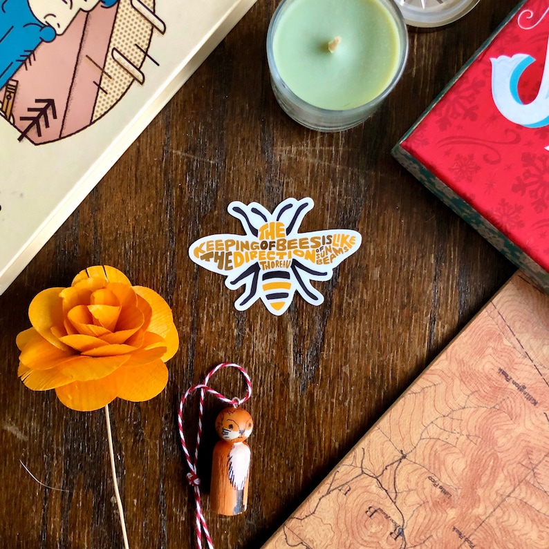 Hand-lettered Bee Sticker Keeping of Bees Sticker Beekeeper - Etsy