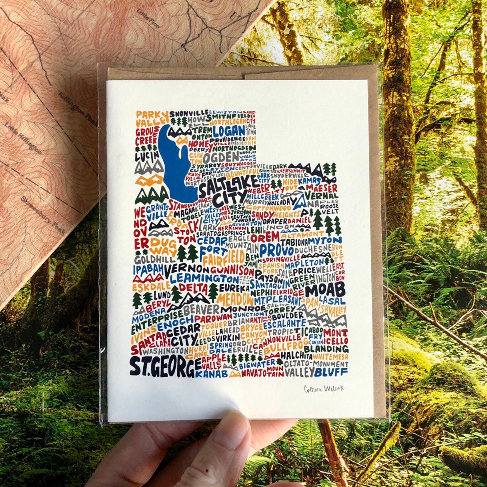 Hand-lettered Utah Card Utah Design Utah Gift Utah Art - Etsy