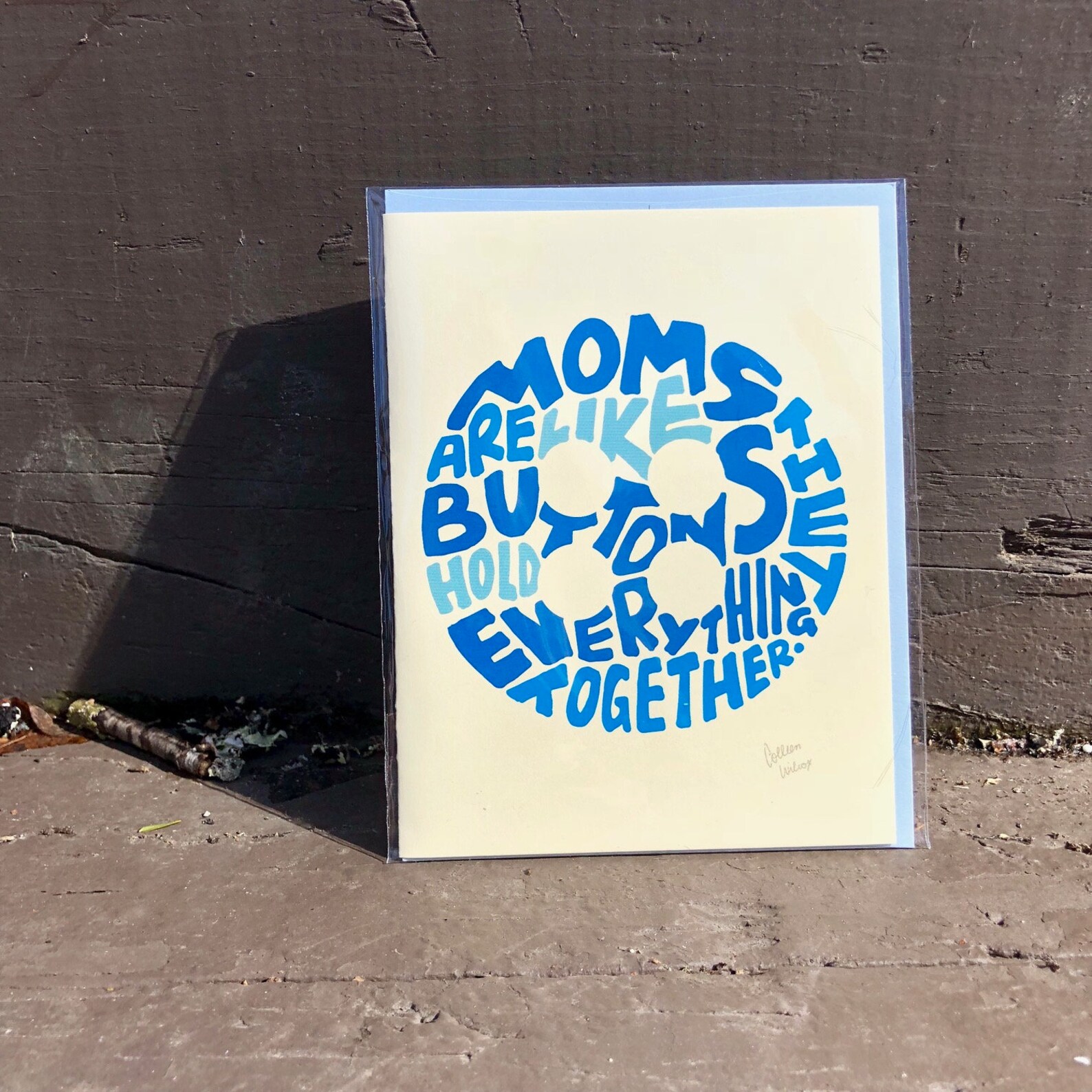 Hand-lettered Moms Are Like Buttons Card Mother Card Mother | Etsy