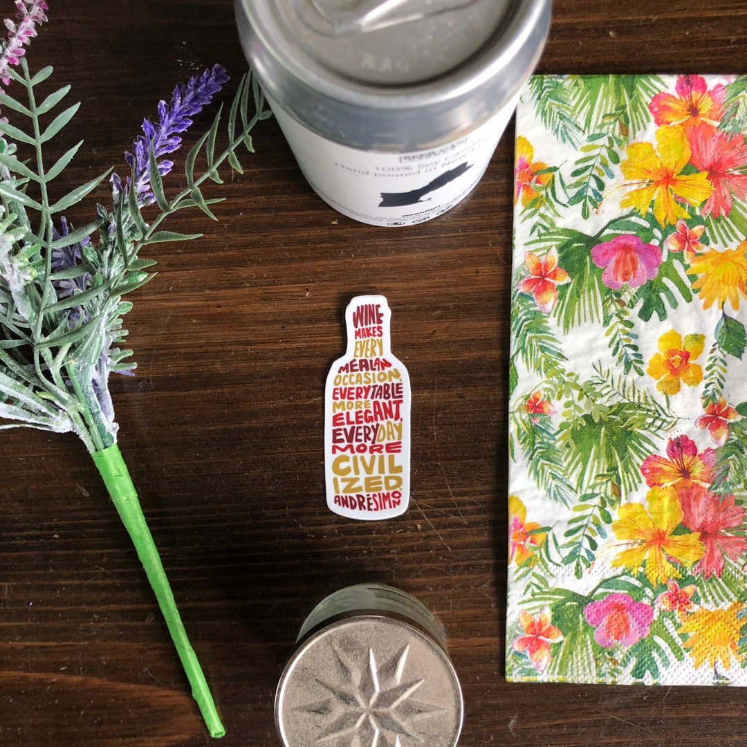 Hand-lettered Wine Sticker, Cute Wine Sticker, Wine Lover Sticker ...