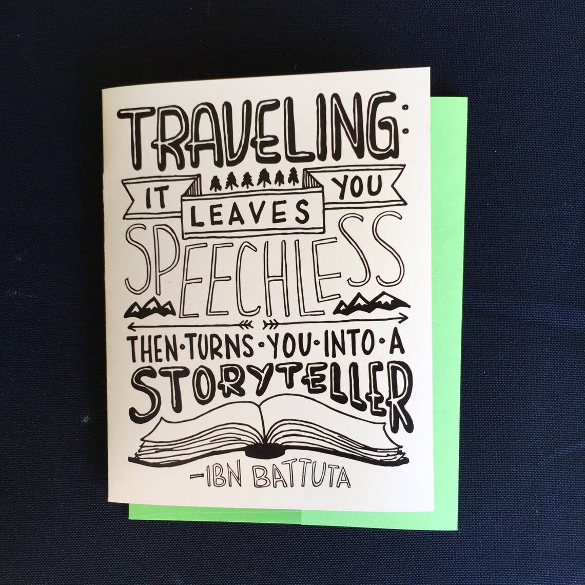 Hand-lettered Traveling Card Travel Card Storyteller Card - Etsy