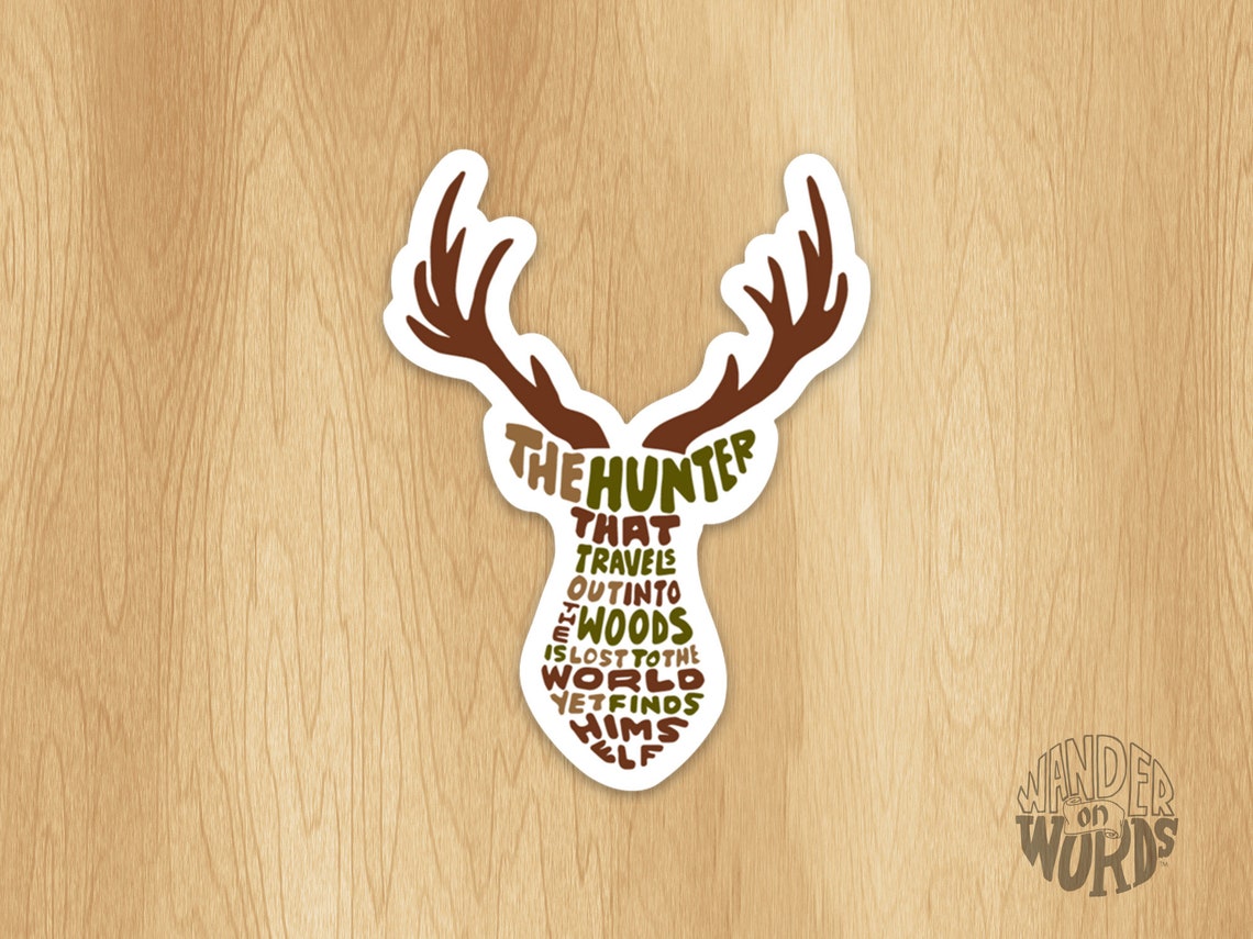 Hand-lettered Hunter Sticker, Deer Season Sticker, Deer Sticker ...