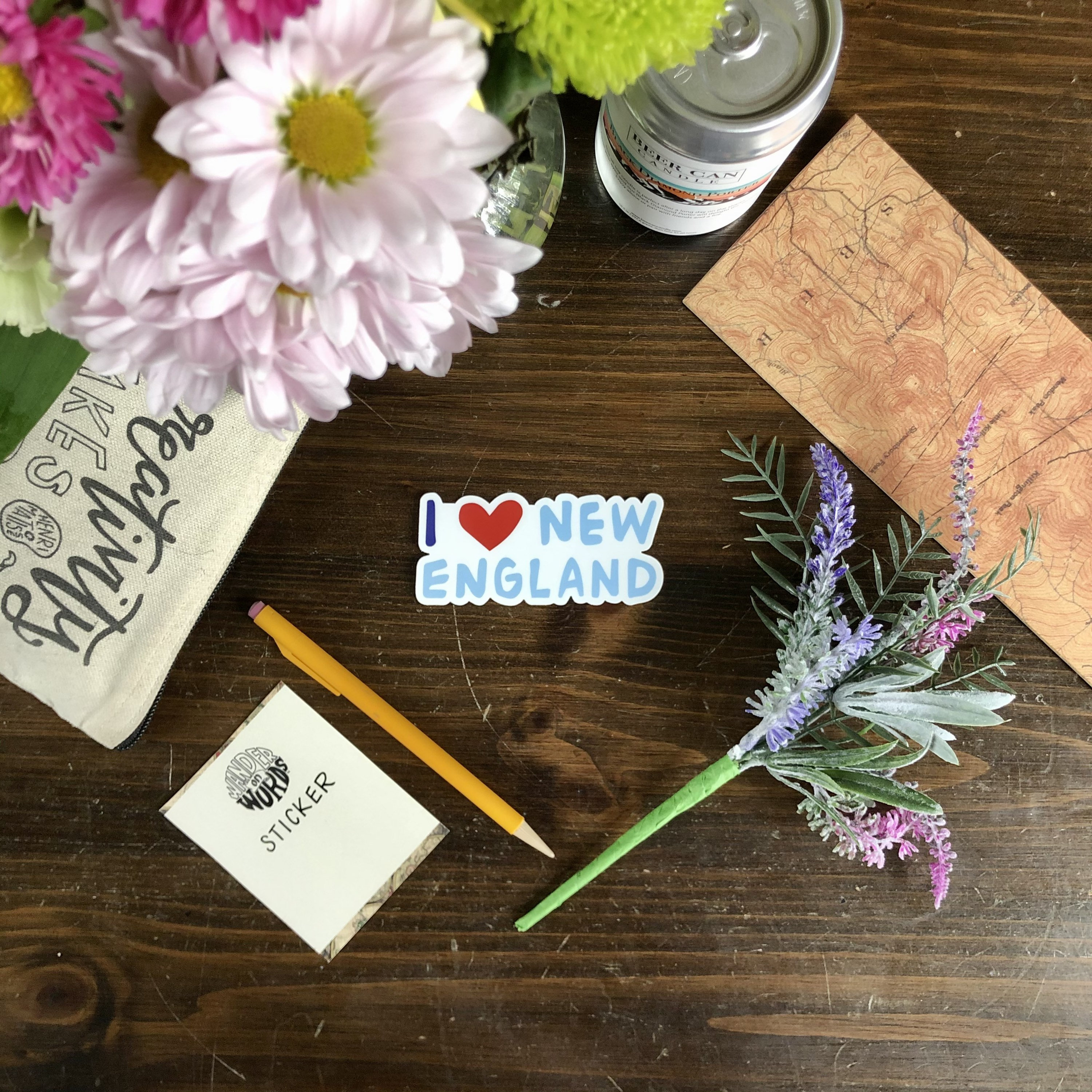 Hand-Lettered I Heart New England Sticker New England Lover | Etsy