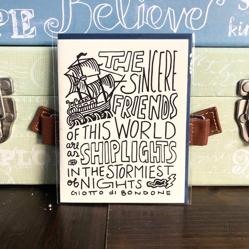 Hand-lettered Sincere Friends Card Friendship Card Friend | Etsy