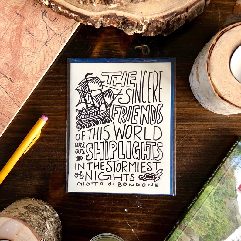 Hand-lettered Sincere Friends Card Friendship Card Friend - Etsy