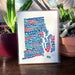 Hand-lettered Rhode Island Card, Rhode Island Cities Card, Rhode Island ...