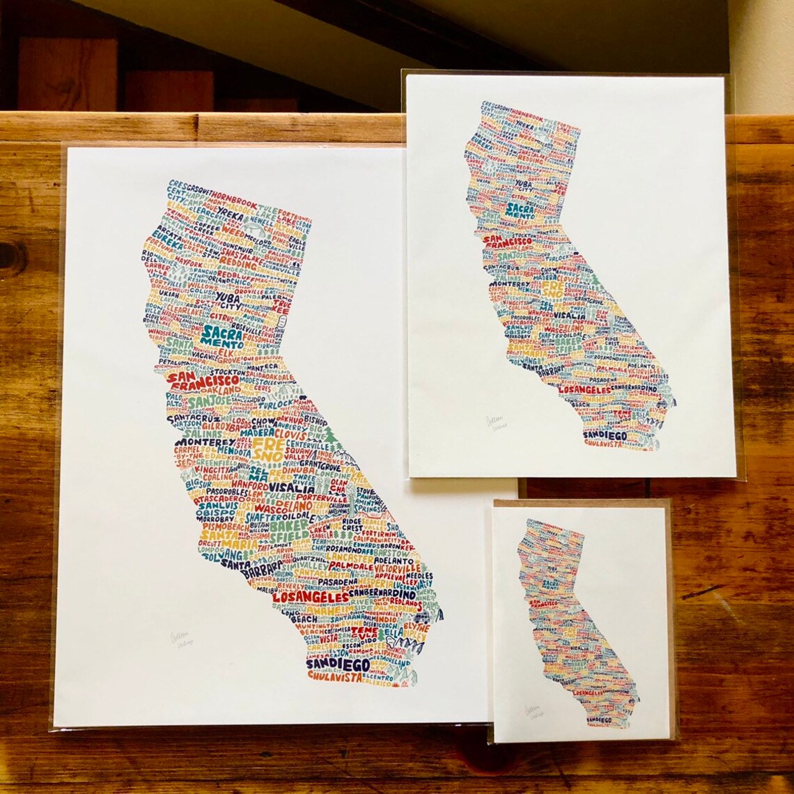 Hand-lettered California Card California Gift California | Etsy