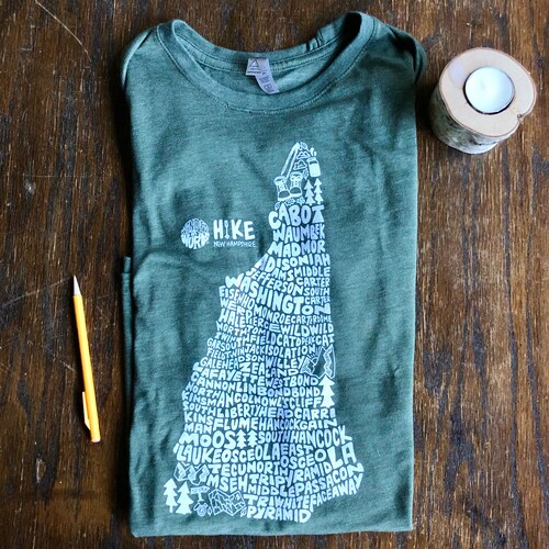 Hand-lettered Hike New Hampshire Sticker Mountains of New - Etsy