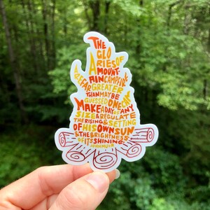 Hand-lettered Campfire Sticker, Camping Sticker, Nature Lover Sticker ...