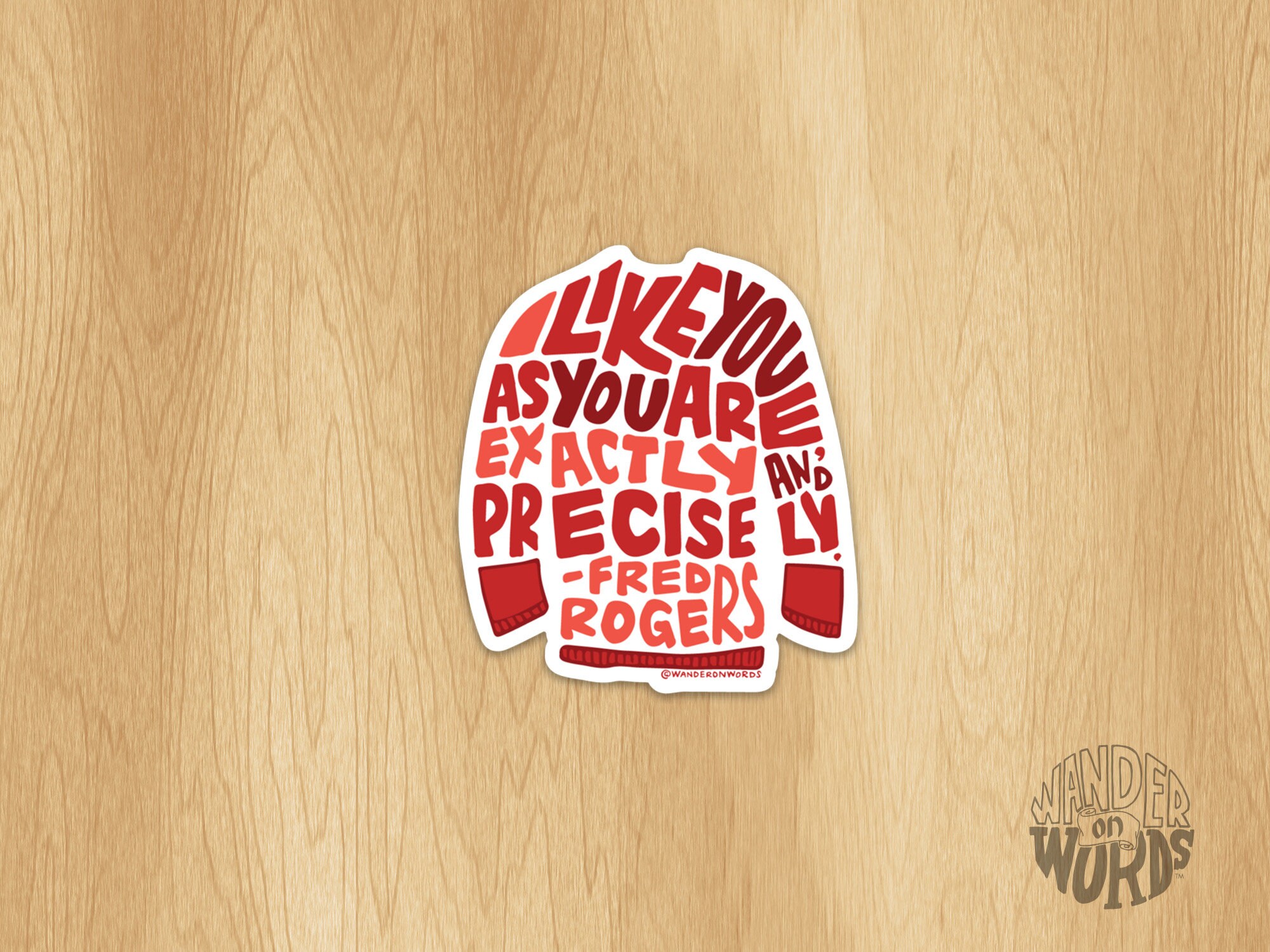 Hand-lettered Mr Rogers Sticker Inspirational Sticker Mr | Etsy