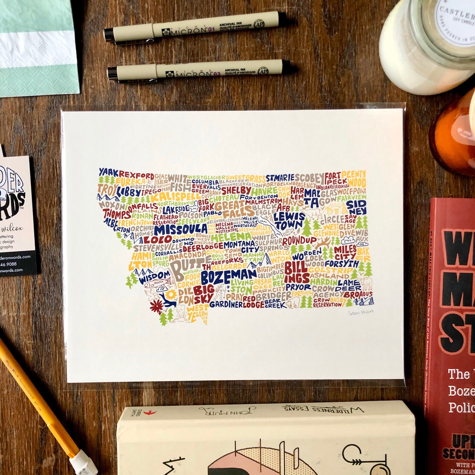 Hand-lettered Montana Card Montana Gift Montana Shape - Etsy