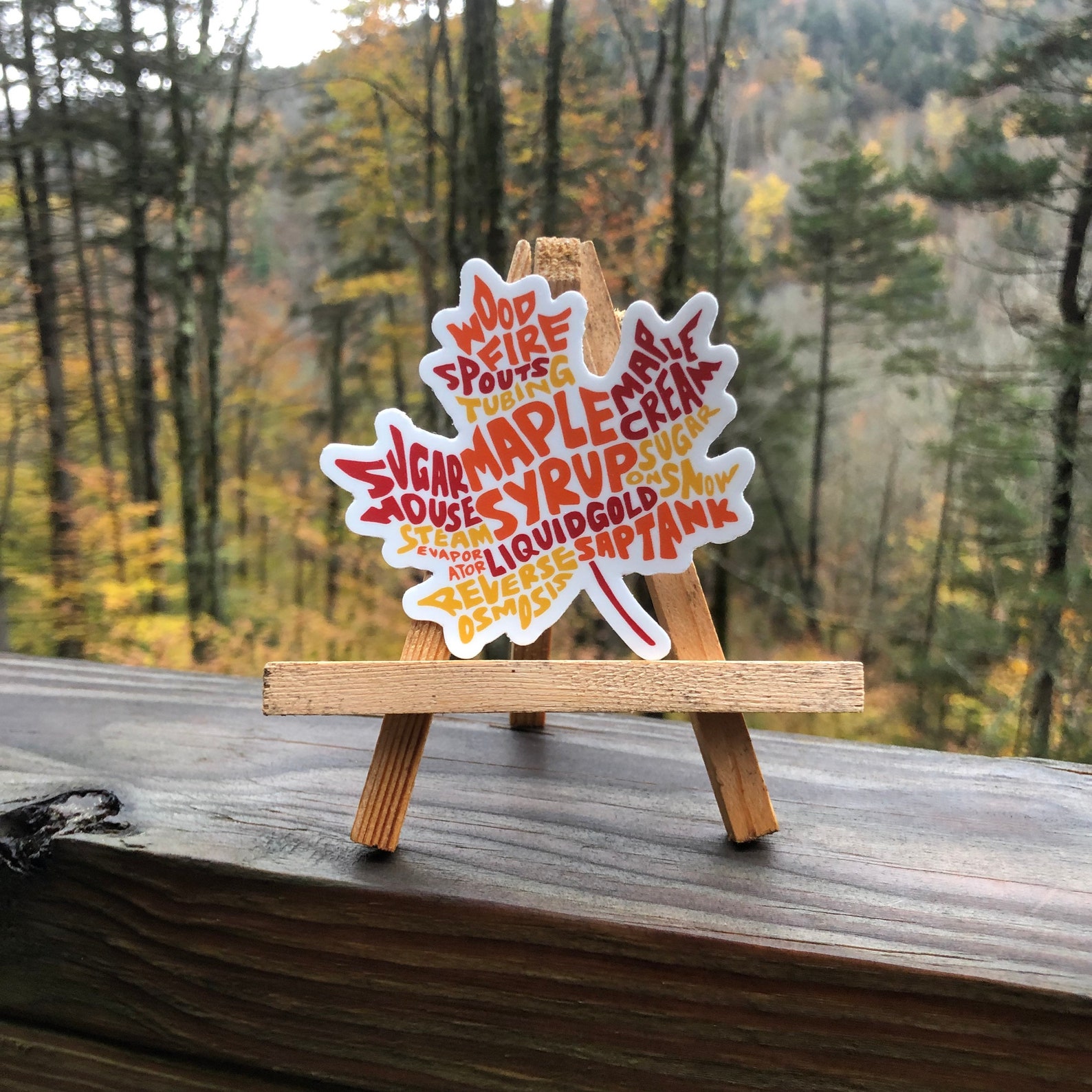Hand-lettered Maple Syrup Leaf Sticker, Maple Sticker, Vermont Sticker ...