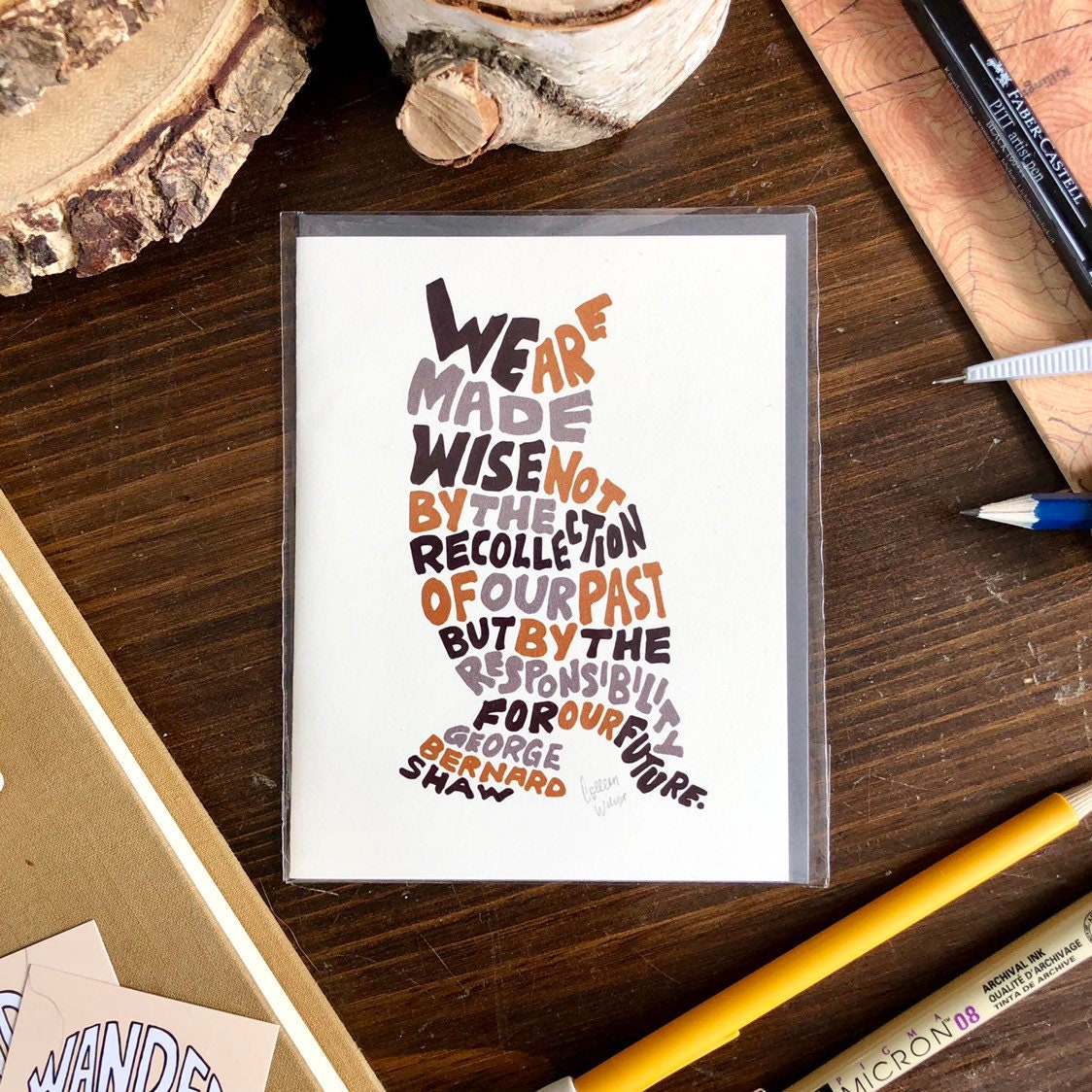 Hand-Lettered Wise Owl Card Wisdom Card Motivational Card | Etsy