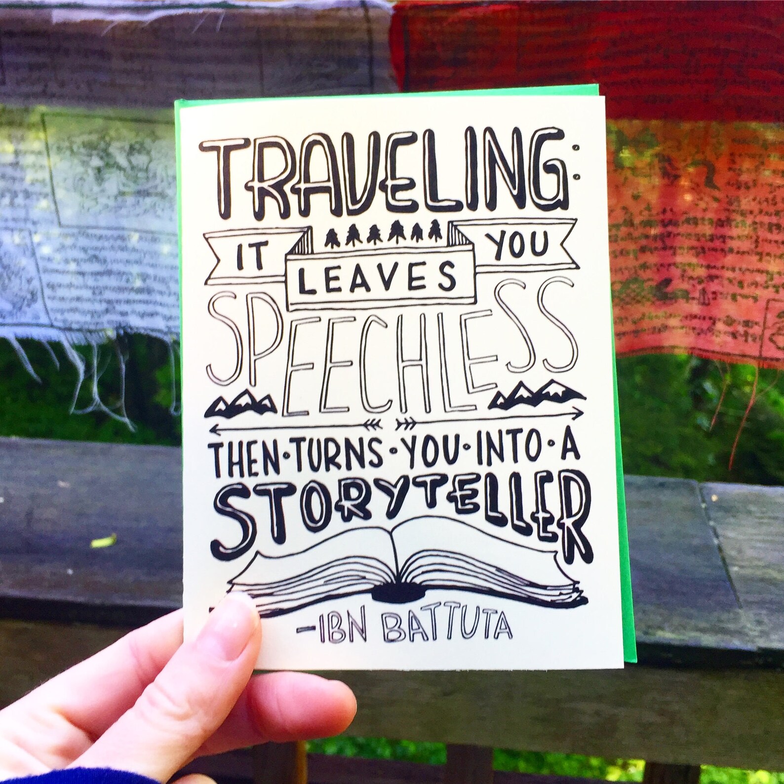 Hand-lettered Traveling Card Travel Card Storyteller Card - Etsy