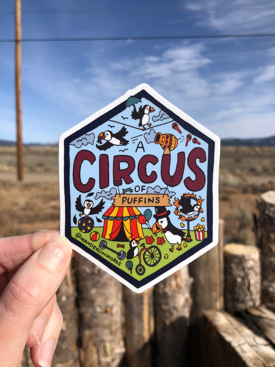 Circus of Puffins Sticker, Animal Collective Noun Sticker, Puffin ...