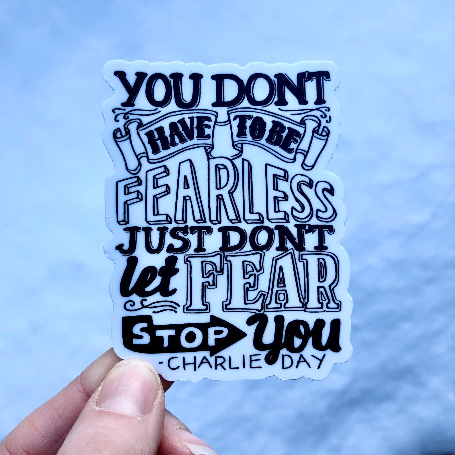 Hand-Lettered Fearless Sticker Inspirational Sticker Be | Etsy